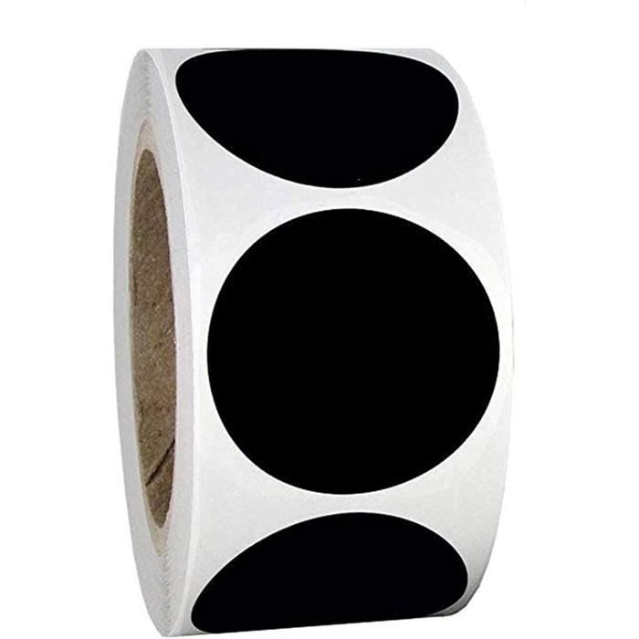 Autocollant 3 Rouleaux d'autocollants Ronds Ronds en PVC Noir Ronds ...