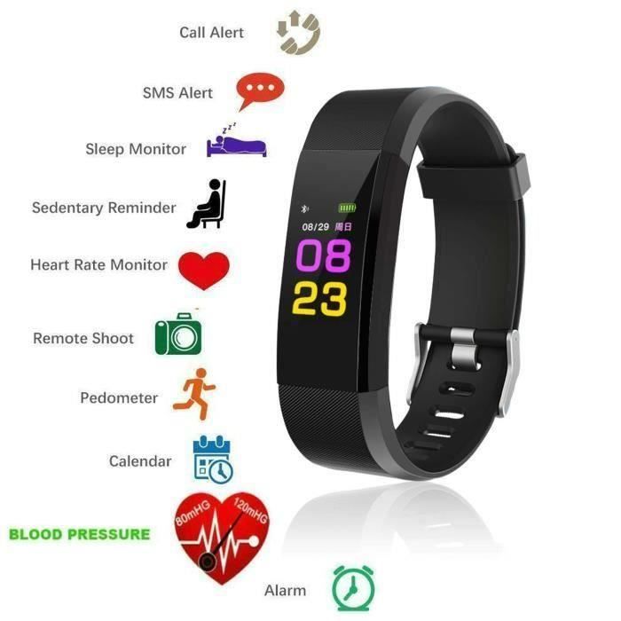 SMRT Montre Bracelet Bluetooth Connectée Fitness Tracker d'Activité ...