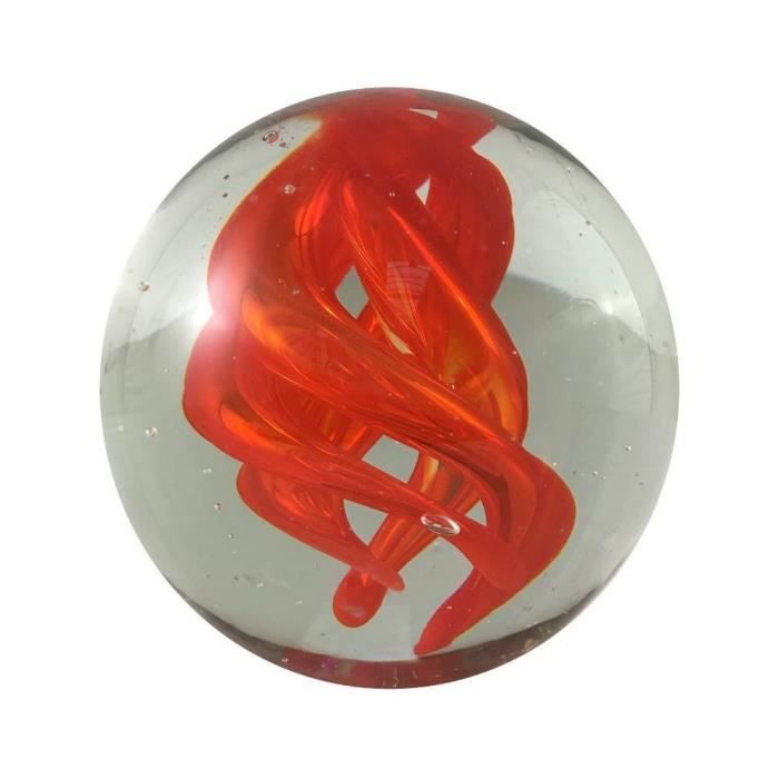 Presse-papier - CHEMIN DE CAMPAGNE - Boule sulfure ronde - Flamme rouge ...