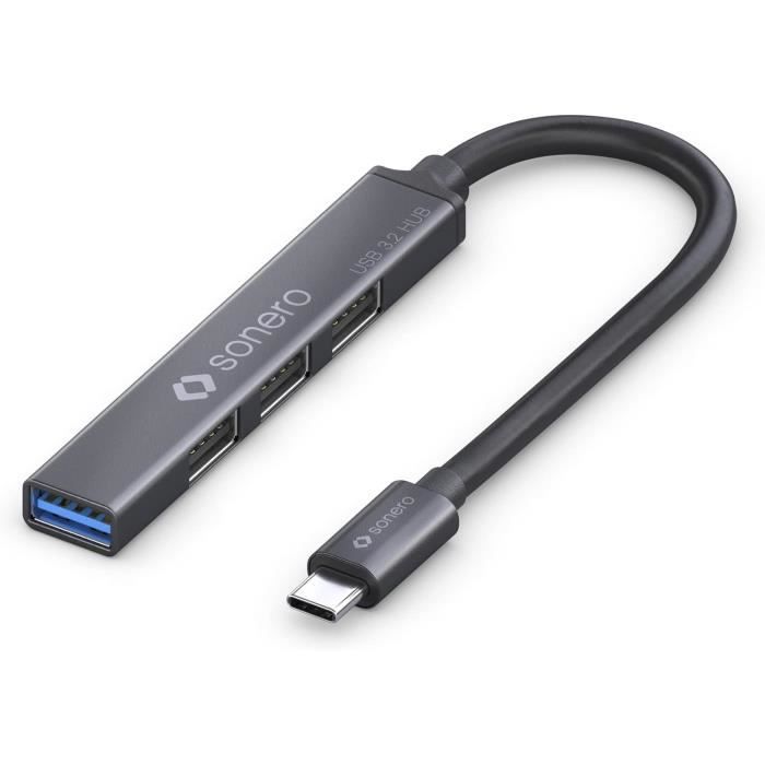 ® Hub Usb, Distributeur Usb, 4 Ports, 1X Usb 3.2 Avec 5 Go-S, 3X Usb 2.0 Avec 480 Mo-S ...