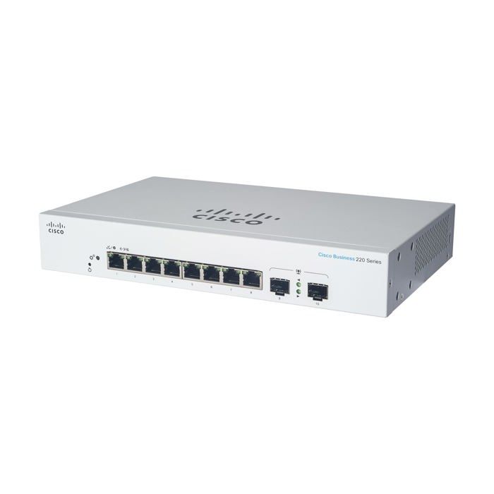 Cisco CBS220-8P-E-2G-EU Smart 8-port GE, PoE+ 65W, Ext PS, 2x1G SFP - Cdiscount Informatique