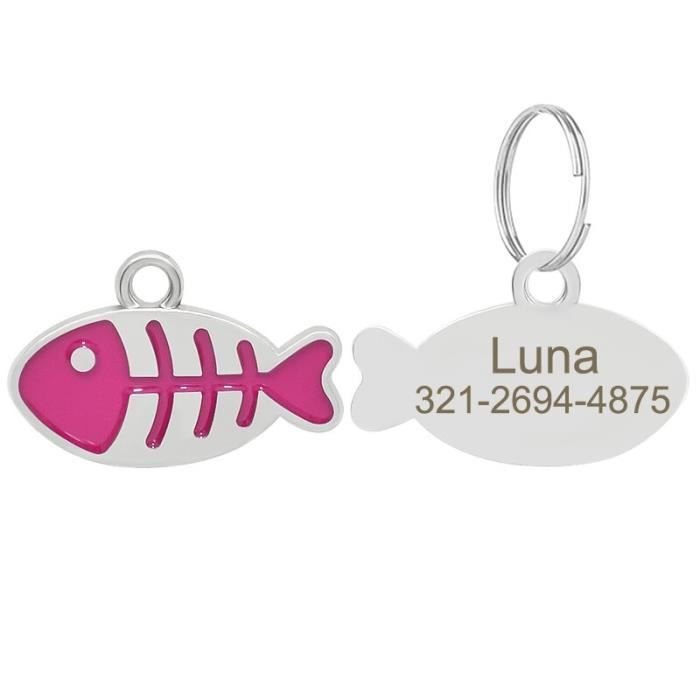 CRAZE Personalized Cat ID Name Tag Engraved Name Phone Cat Tag Metal ...
