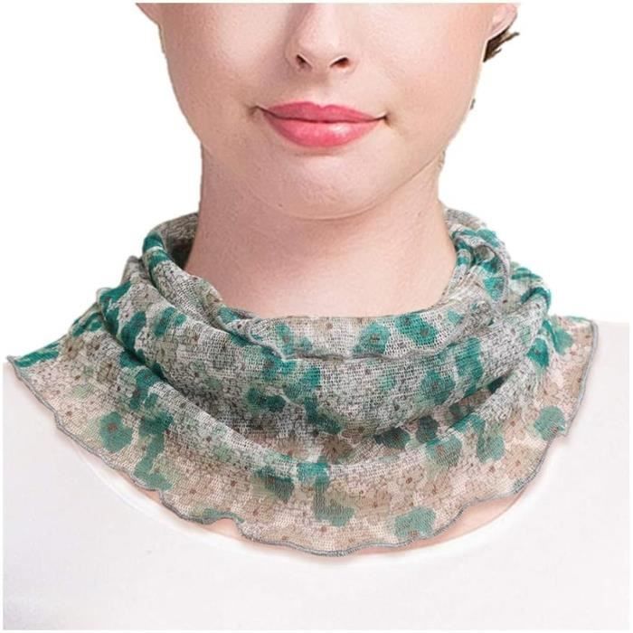 Femme 100% Soie De Mûrier Tour De Cou Faux Col Foulard Écharpe De Cou ...