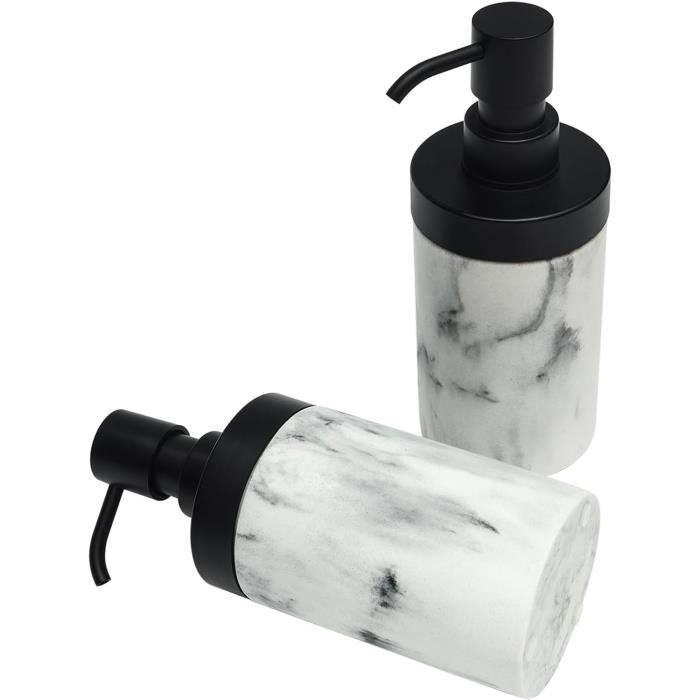 White Marble Style Savon Set De 2 Pièces Pour Comptoirs De Salle De ...