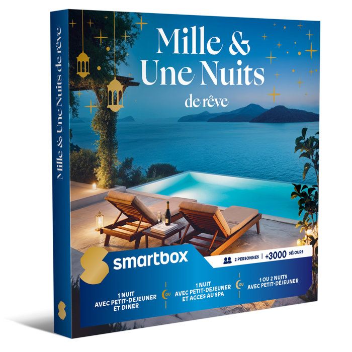 Coffret Cadeau SMARTBOX - Mille et une nuits de rêve - 1 ou 2 nuits avec petits-déjeuners, avec ...