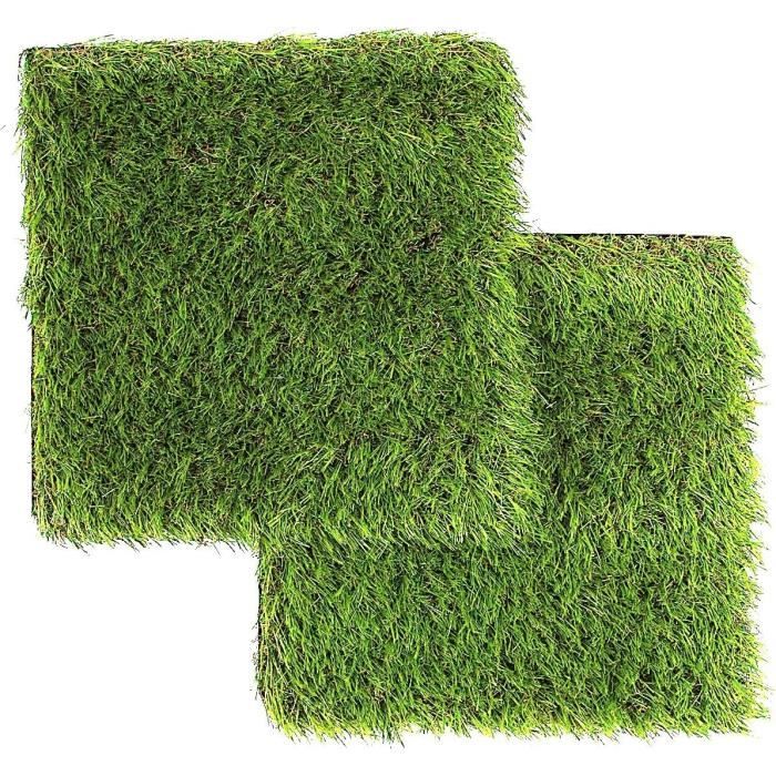 LULIND - Carrés de Gazon Artificiel - Petit Tapis de Pelouse Verte pour Intérieur et Extérieur ...