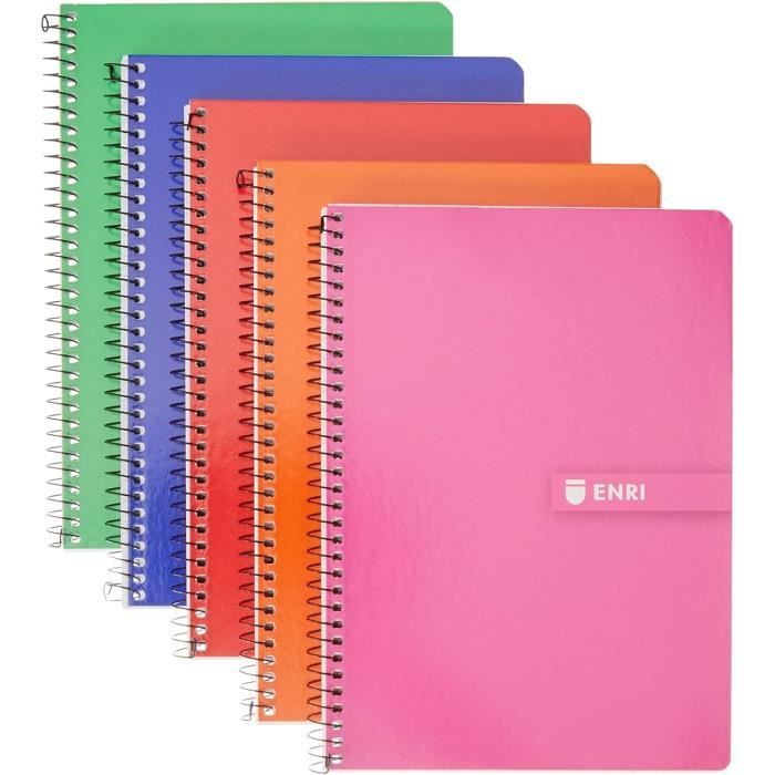 100430081 -Pack de 5 cahiers à spirale, couverture rigide[S484 ...