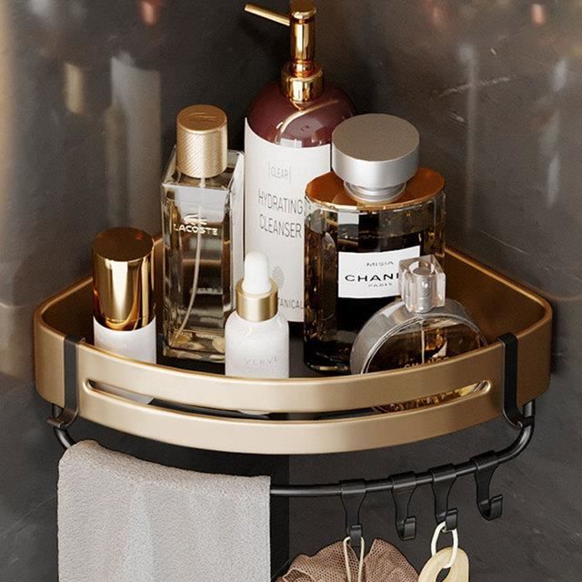 PORTE ACCESSOIRE DE SALLE DE BAIN,gold16--étagères'angle de salle de ...
