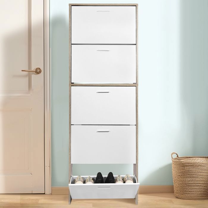CASABEL Meuble chaussures - Armoire Rangement Grande Capacité 15 Paires ...