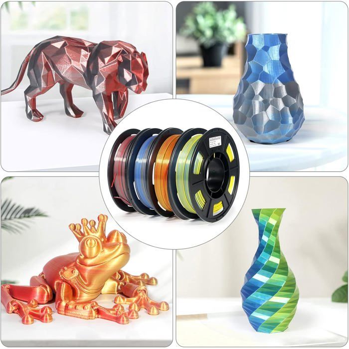 Pla Filament 1.75Mm, Soie Dual Color Pla Filament Set, Double Couleur ...