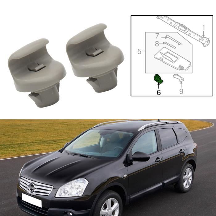 2Pcs Pour Nissan Qashqai J10 Clip Pare-Soleil Support de Pare-Soleil ...
