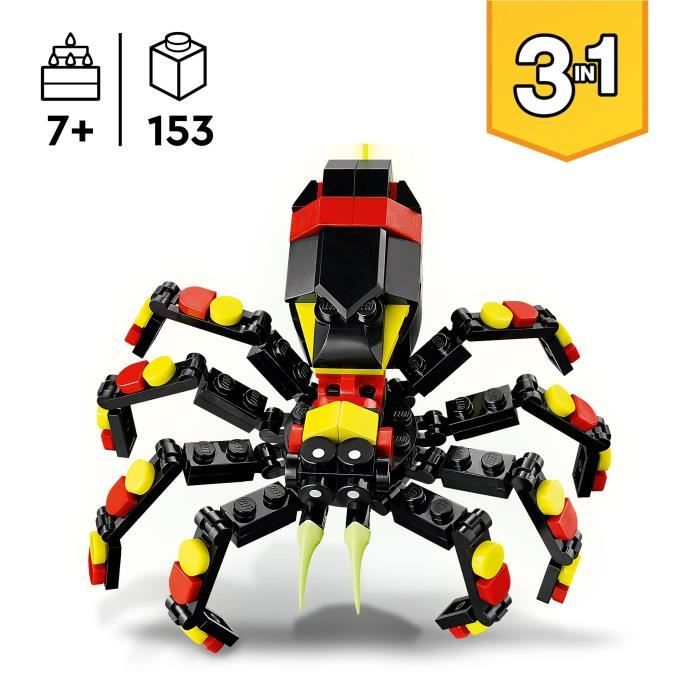 LEGO Creator 31159 3-en-1 Animaux sauvages : l’araignée surprenante ...