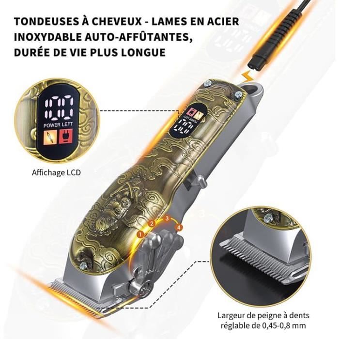 Tondeuse Cheveux Hommes Professionnel, Tondeuse Barbe, Tondeuse Nez, Electriques Tondeuse ...