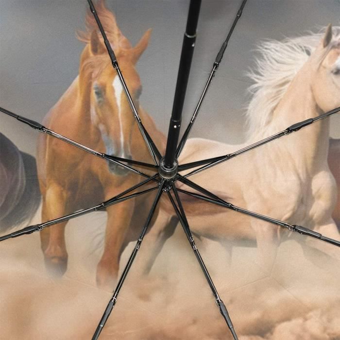 Isaoa automatique Voyage Parapluie pliable compact Parapluie Cheval ...