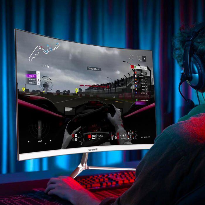 Écran PC incurvé gaming - LEVYS - 24,5 pouces - 120 Hz - 3000R - FHD ...