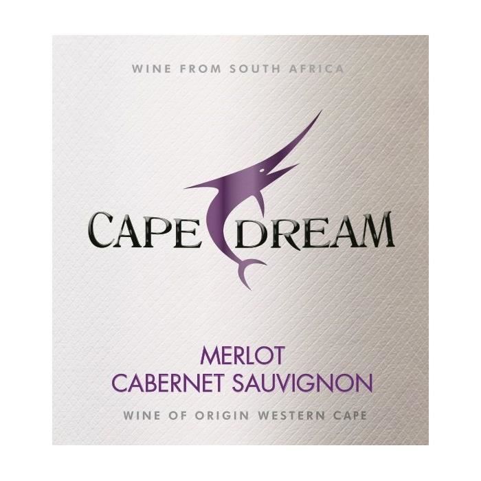 Cape Dream 2021 Merlot Cabernet - Vin rouge d'Afrique du Sud x6 - La ...
