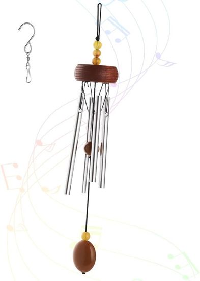 Argent Mini Carillon à Vent, 28CM / 11" Métal Haut de Gamme Carillon ...