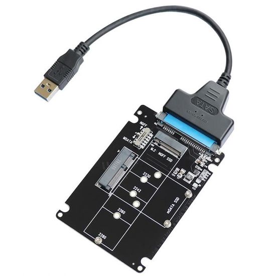 WHITE - Adaptateur Msata Vers Sata M2 B Key, Carte D'adaptation M.2 Ssd Vers Sata, Convertisseur ...