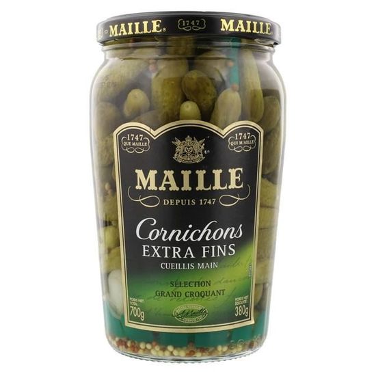 LOT DE 12 - MAILLE : Cornichons extra fins 380 g - Cdiscount Au quotidien