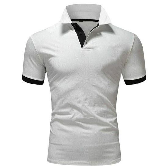 Polo - Basic - Homme - Manche Courte - Slim - Confortable - Respirant Blanc - Cdiscount Prêt-à ...
