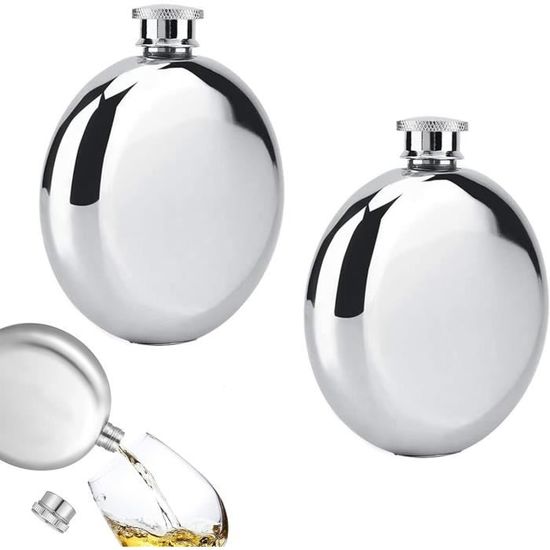 Flasque En Acier Inoxydable, 2 Pièces Flasque Alcool Acier Inoxydable ...