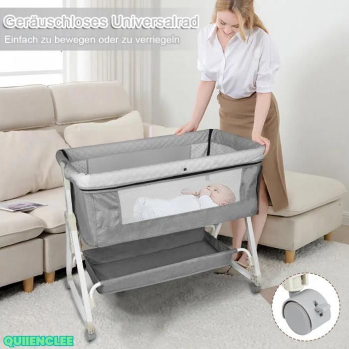 Lit bébé-6 positions réglables en hauteur-2 en 1 couffin pliable-table ...