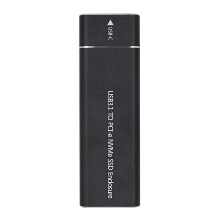 Boîte en métal noire double-carte nue nvmecarte nue nvme-Boîtier de disque dur mobile USB 3.1 ...