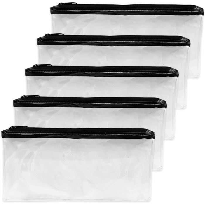 5 Sac À Crayons Transparente, Trousse Transparente Scolaire Pour Examen ...
