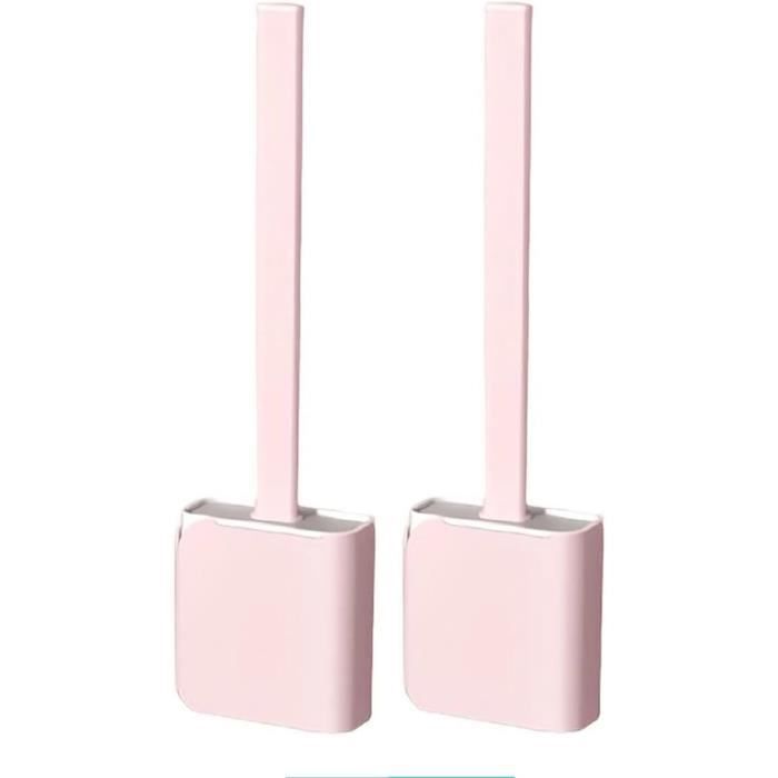 Lot De 2 Brosses Wc En Silicone Avec Poils Flexibles - Avec Support À Séchage Rapide - Pour ...