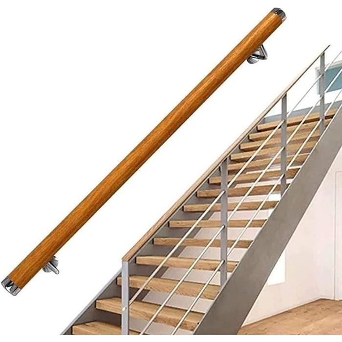 Kit de Rampe d'escalier Professionnel Rond en Bois, Barre d'appui d ...