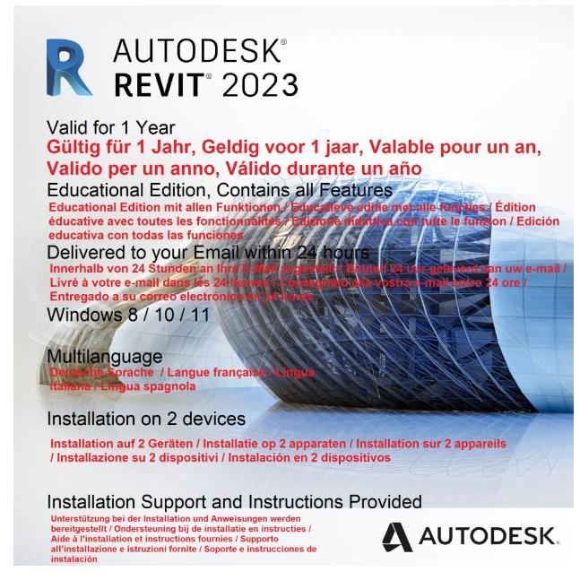 Revit 2023 1 Year Licence | Livraison numérique sous 24h - Cdiscount ...