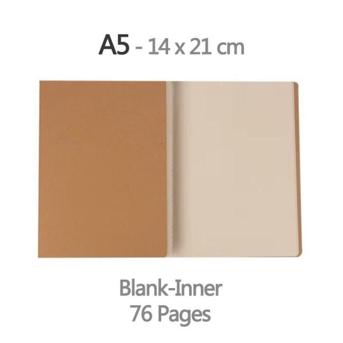 Carnet de notes Vintage à couverture A5 Kraft papier à lettre blanc ...