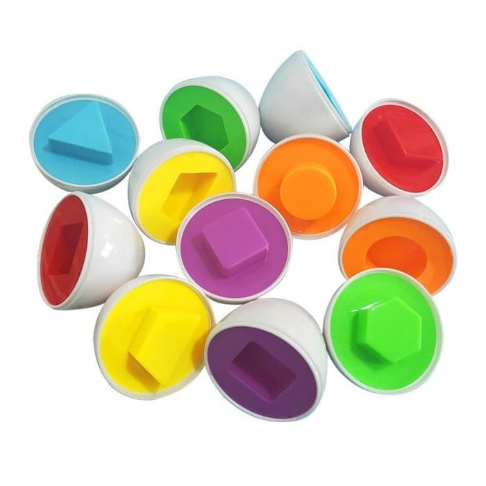 6 pièces oeufs début éducatif Montessori jouets forme Match Cognition ...