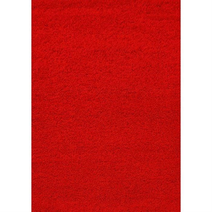 Tapis Shaggy Déco Rouge 120x160 40mm - Cdiscount Maison