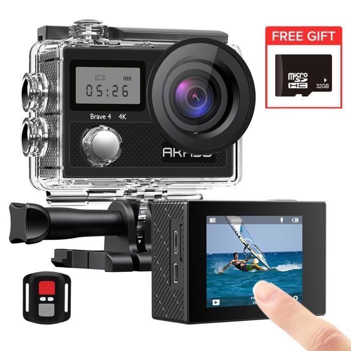 AKASO Caméra Sport Etanche Brave 4 4k WiFi 20MP Caméscope Ultra HD ...