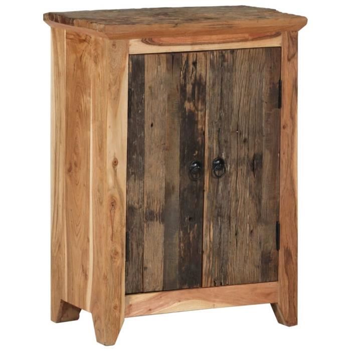 FAN-Buffet 55x33x75 cm bois massif d'acacia et bois de récupération ...