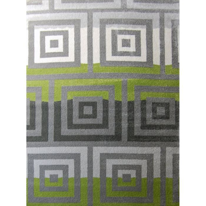 TIME Tapis de salon Gris Vert Ivoire 120x160 cm - Cdiscount Maison