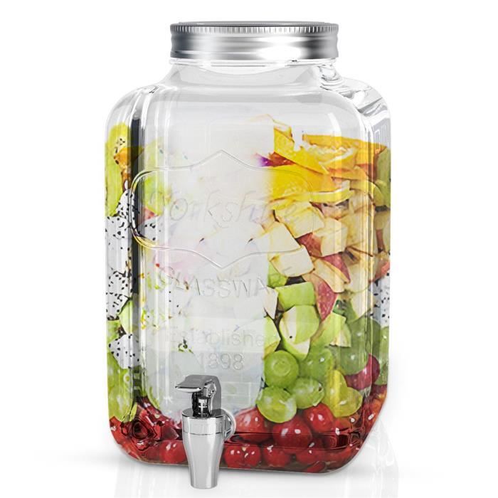 Intirilife Distributeur de boissons 4 Litre en verre avec robinet ...