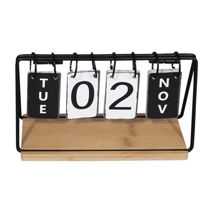 KEENSO Calendrier permanent Porte-Calendrier de Bureau Vertical en Bois ...