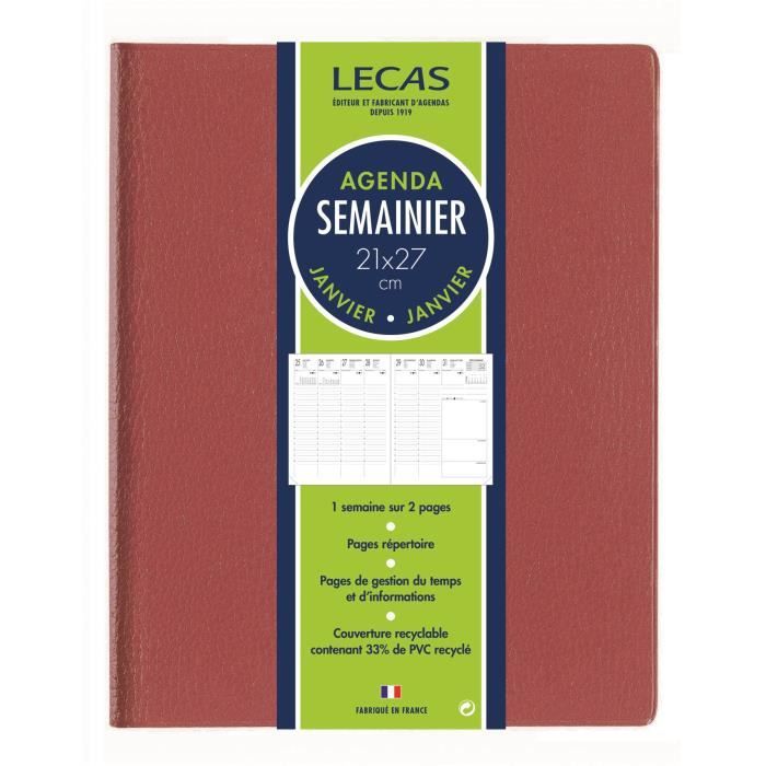 LECAS Agenda Classique 100735565 - 21 x 27 cm - 1 semaine sur 2 pages ...