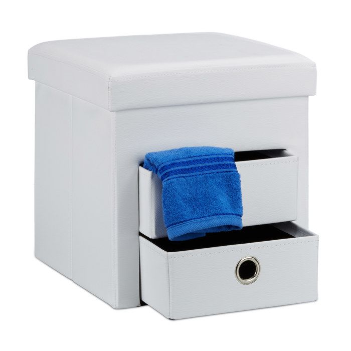 Relaxdays Tabouret de rangement spacieux, 2 compartiments amovibles ...