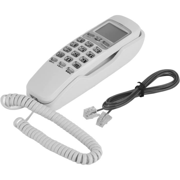 Téléphone Fixe, Téléphone Fixe Filaire Mural Avec Affichage Id De L'Appelant Pour Bureau, Maison ...