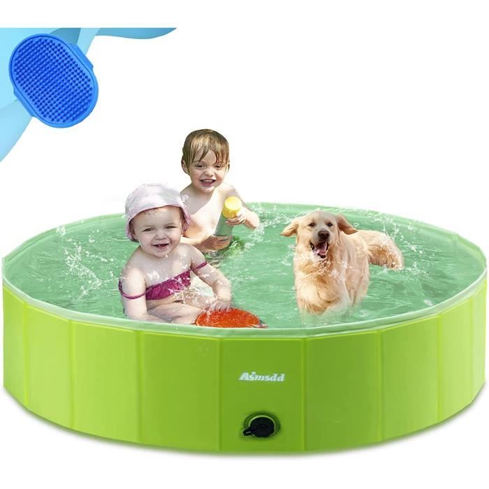 Asmsdd Chien Piscine Pliable Enfants Pataugeoire Portable Chien Piscine ...