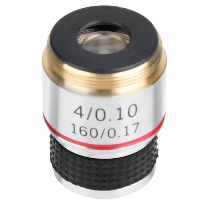 LAM-Lentille D'objectifs Achromatiques de Microscope Biologique 4X 185 ...