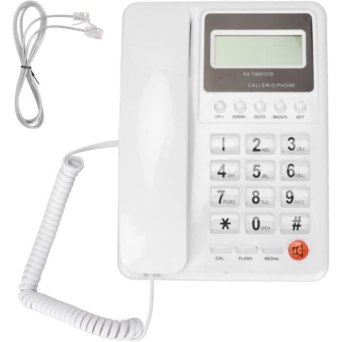 Kxt8001Cid Téléphone Filaire De Bureau Avec Écran Lcd, Fonction De Recomposition, Double ...