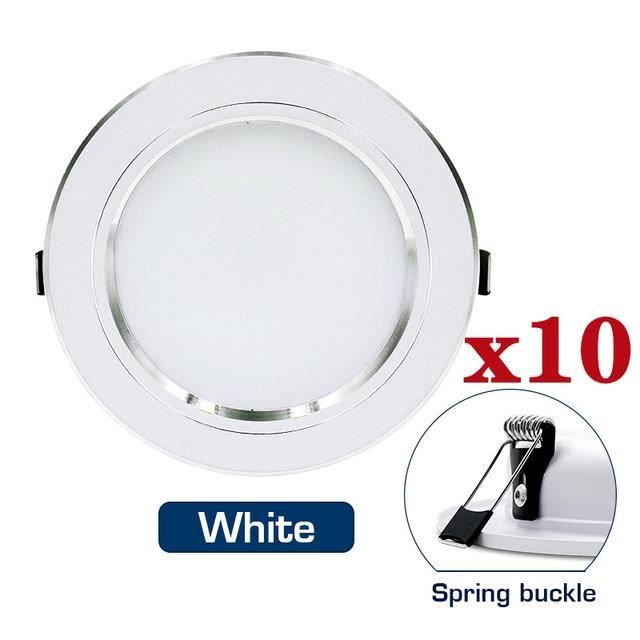 Downlight,White Spring Buckle-AC220V 12W-Cold White--Spot lumineux Led ...