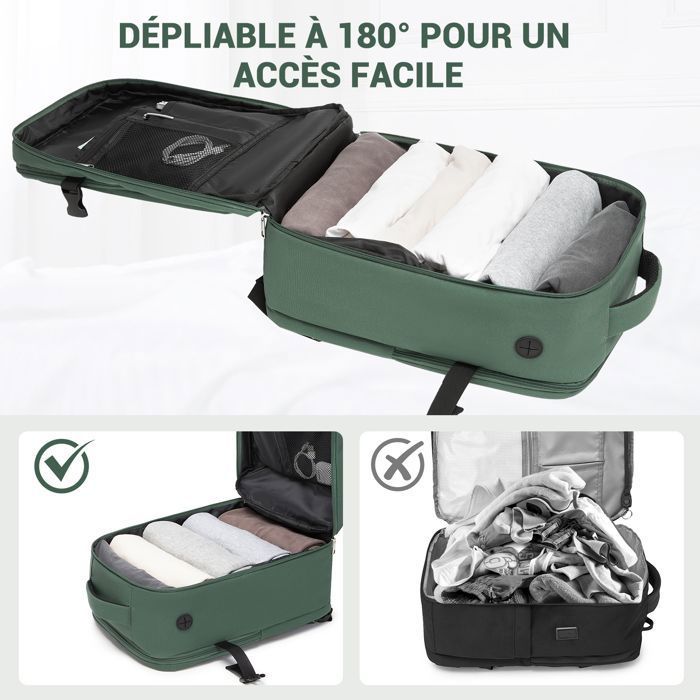 Kono Sac à Dos de Voyage 40x20x30cm - Approuvé Bagage Cabine Ryanair ...