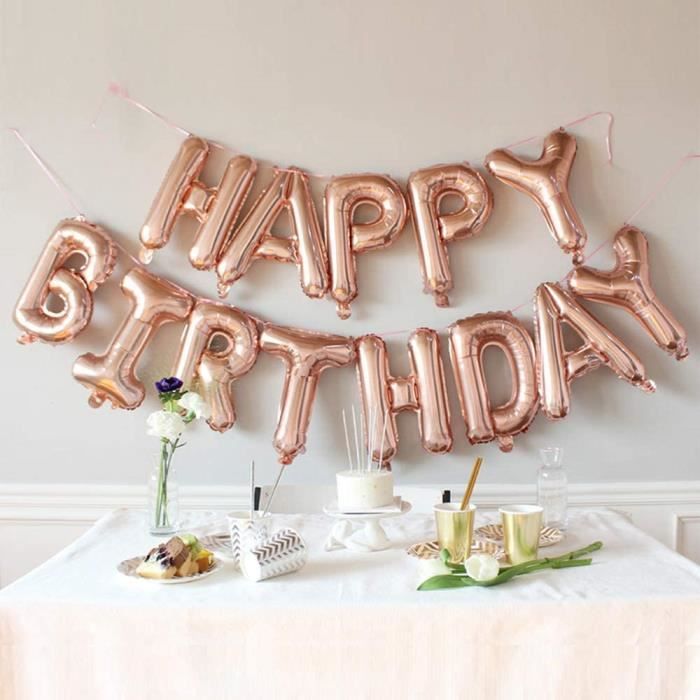 Banderole Joyeux Anniversaire Rouge - Banderole Happy Birthday Ballons ...