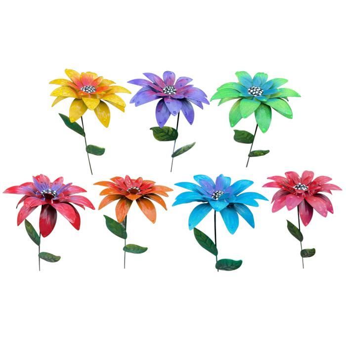 Fleur d'hémérocalle en métal coloré Fer Floral Craft Stakes Decor pour ...