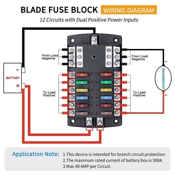 Star-300A 12 Way Fuse Block Fuse Box with LED Indicator for 12V-24V Car ...